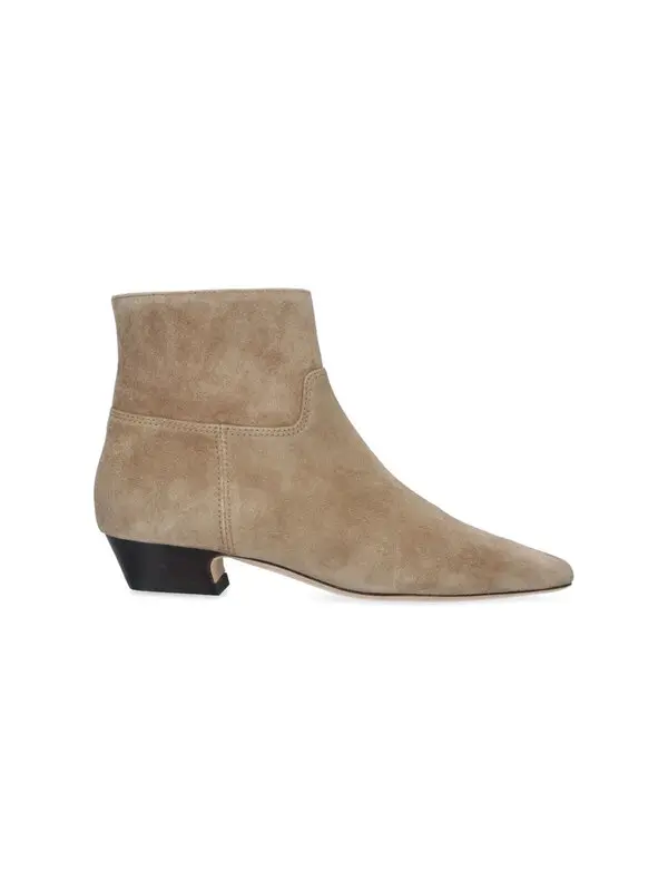 STUART WEITZMAN Suede Ankle Bootie With Sculpted Heel