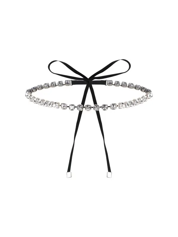 MAISON MARGIELA Brass & Glass Statement Earrings - Silver