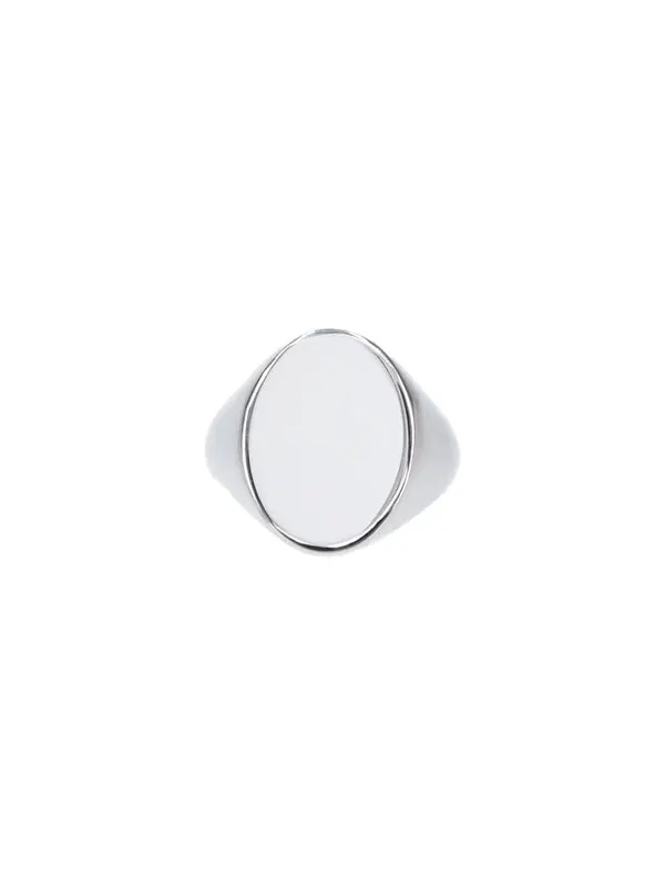 MAISON MARGIELA Sculptural Oval Signet Ring - Silver