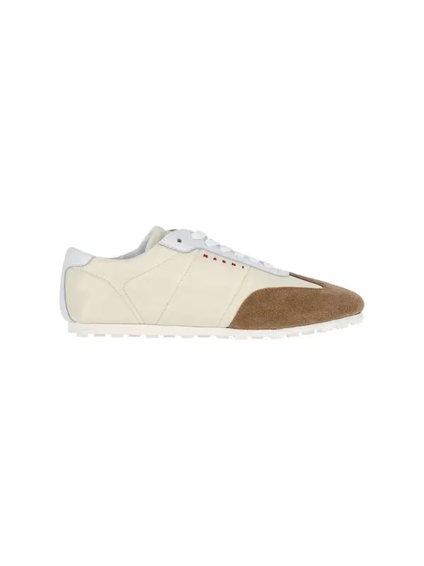 Marni Leather-trim Sneaker With Natural-finish Upper