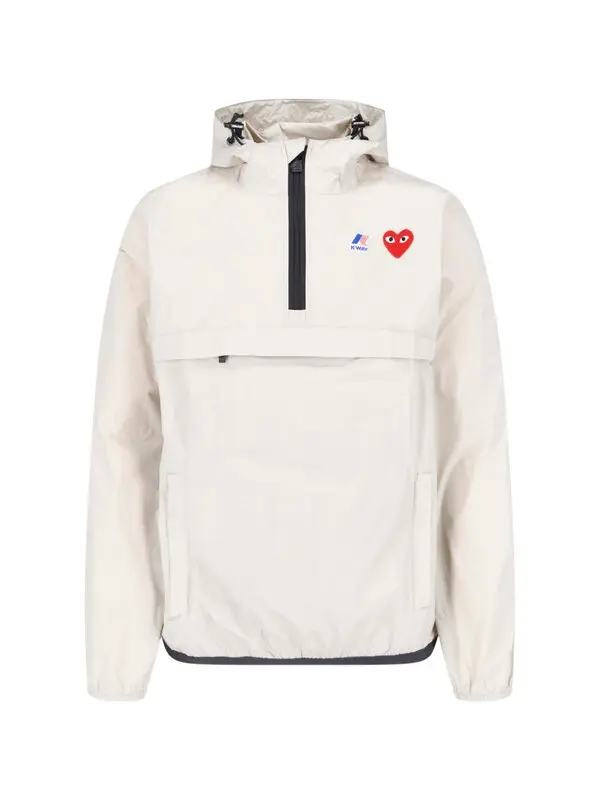 Play Comme Des Garcon Logo Lightweight Jacket - Beige