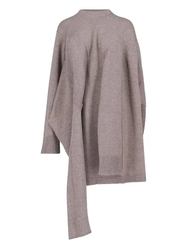 NICOLO' PASQUALETTI Asymmetric Knit Cape Sweater