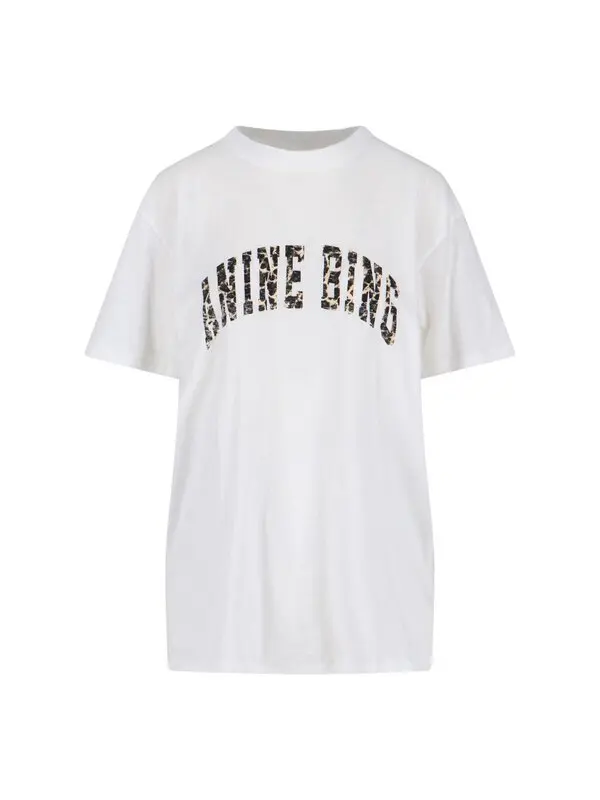 ANINE BING Graphic Print Oversized Cotton T-shirt