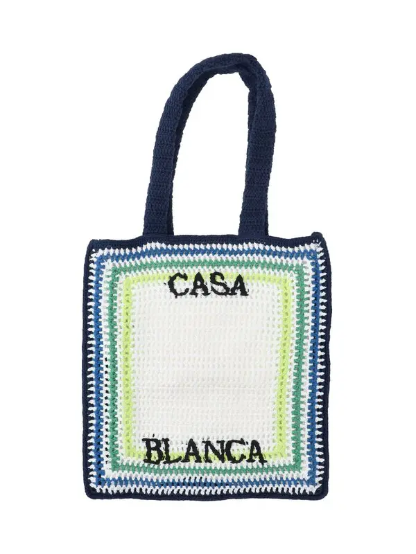 Casablanca Cotton Mini Bag With Lyocell Lining - White