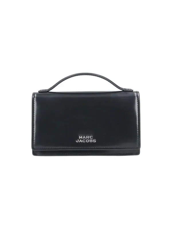 Marc Jacobs Mini Leather Handbag With Magnetic Closure - Black