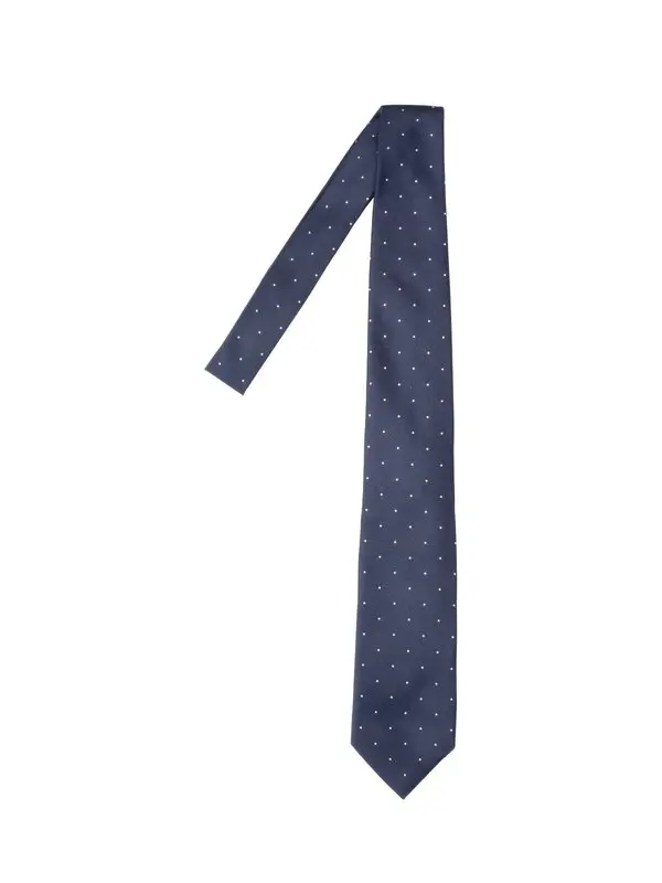TOM FORD 100% Mulberry Silk Polka Dot Neck Tie - Blue