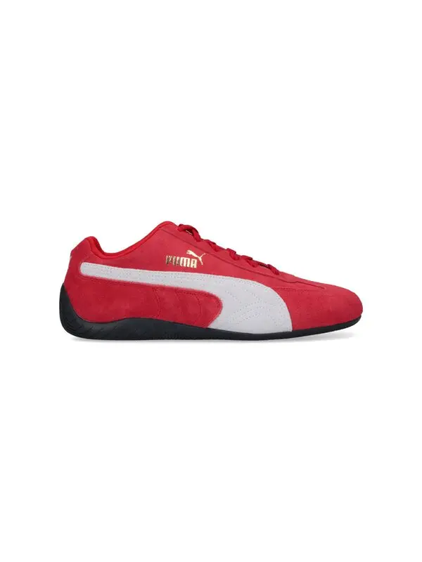 PUMA Leather Lace-up Sneakers - Red