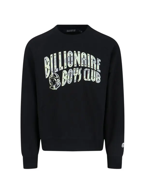 BILLIONAIRE 100% Cotton Crewneck Sweater With Graphic Print - Black