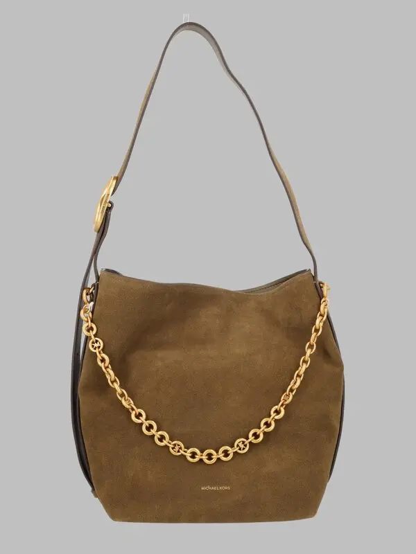 Michael Kors Suede Hobo Shoulder Bag - Green