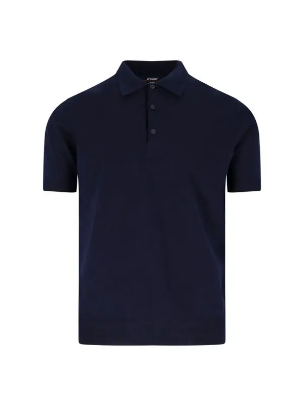 K-WAY Short-sleeve Knit Polo Shirt - Blue