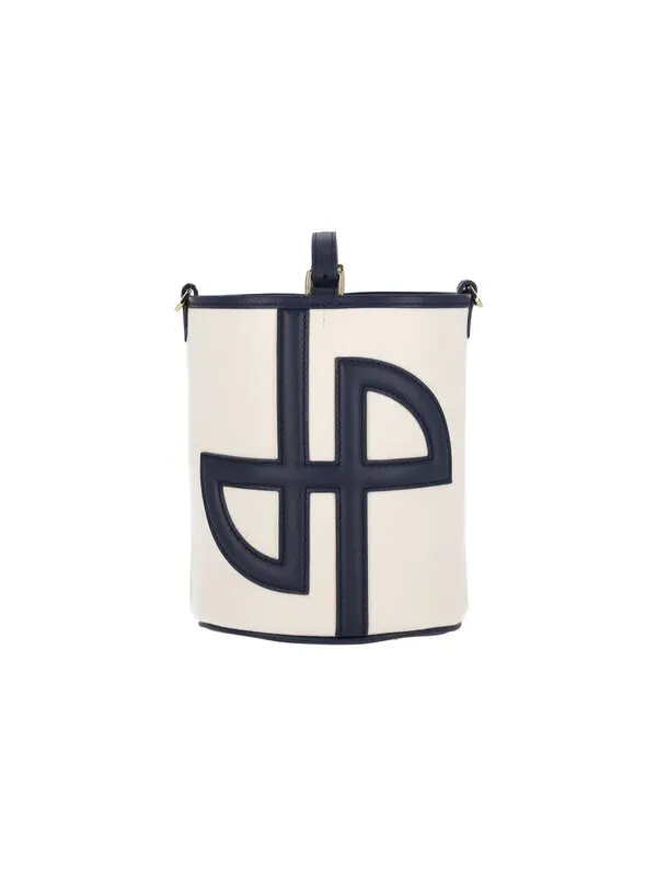 PATOU Light & Natural Calf Leather And Cotton Shoulder Bag - White