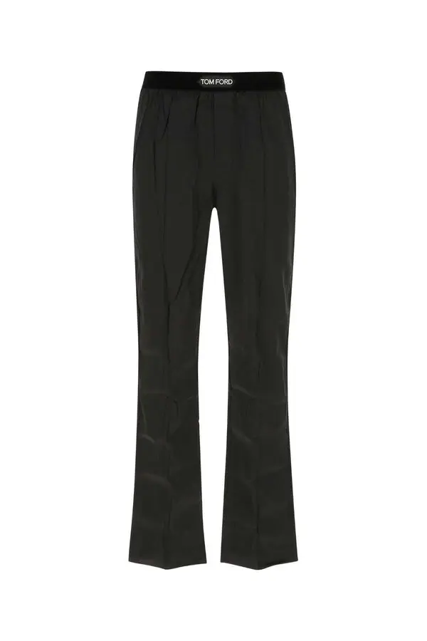 TOM FORD Silk Pajama Pants In 93% Silk 7% Elastane - Black