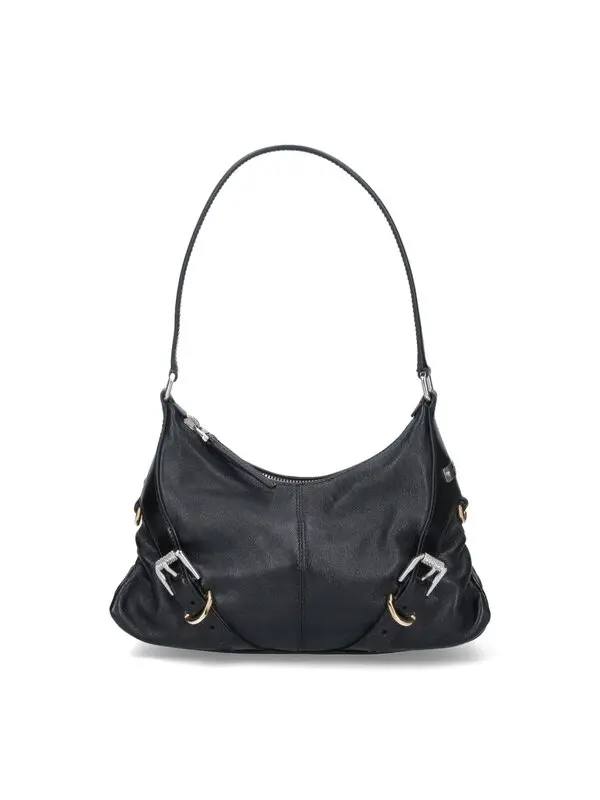 Givenchy Lamb & Calf Leather Shoulder Bag With Brass Hardware - Black