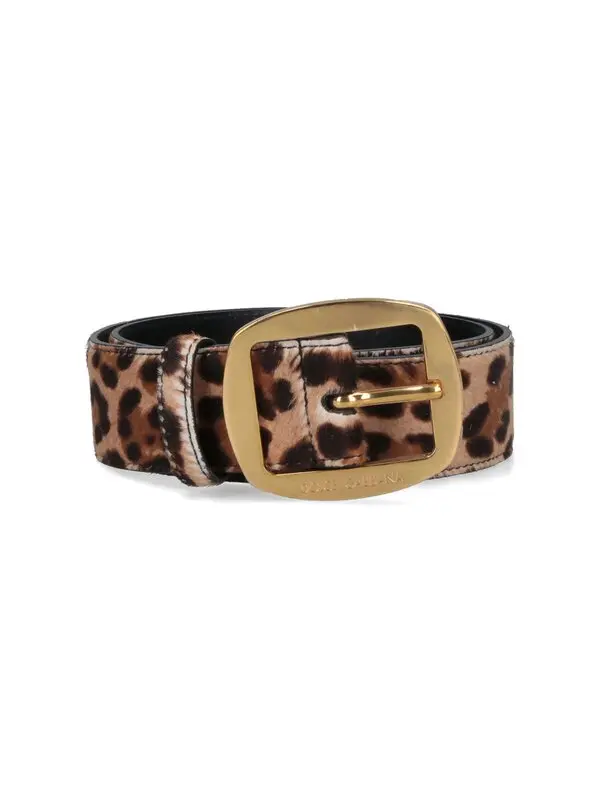 Dolce & Gabbana Calf Leather Belt With Gold Tone Buckle - Multicolour