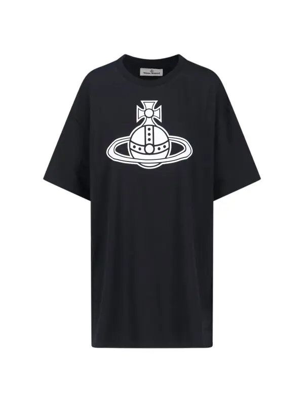 VIVIENNE WESTWOOD Orb Graphic T-shirt Dress - Black