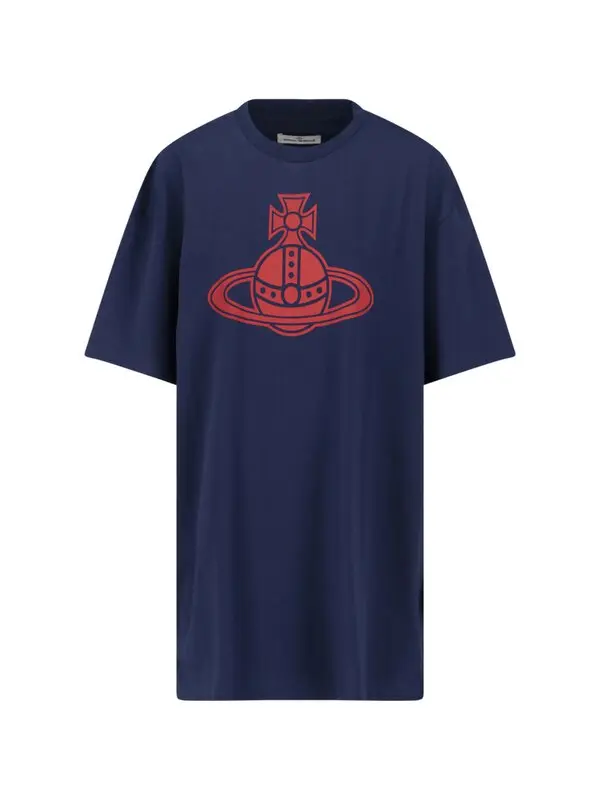 VIVIENNE WESTWOOD Orb Graphic T-shirt Dress - Blue