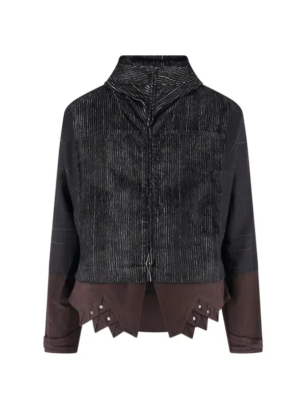 KIKO KOSTADINOV Tailored Jacket With Textured Front And Draped Hem - Black