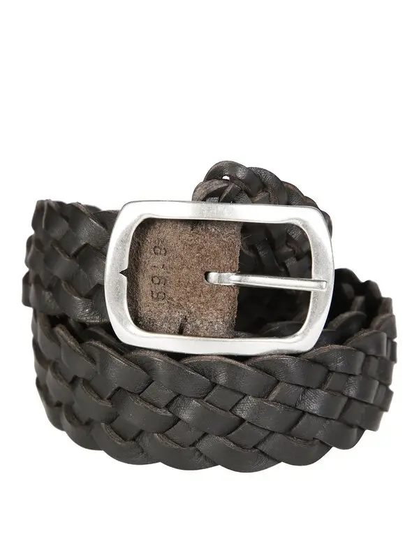 Orciani Reversible Woven Suede Belt - Marrone