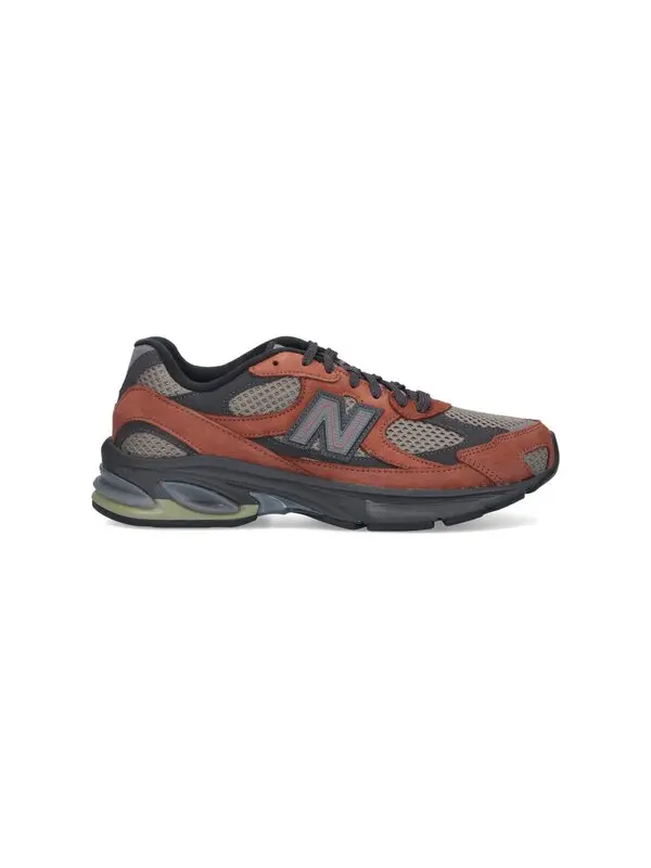 NEW BALANCE Textile & Leather Lace-up Sneakers - Brown