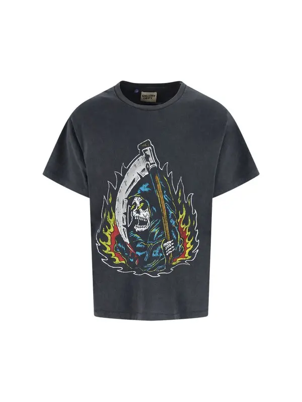GALLERY DEPT. Vintage-style Cotton Graphic T-shirt - Black