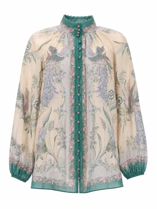 Zimmermann Sheer Printed Button-front Blouse - Multicolour