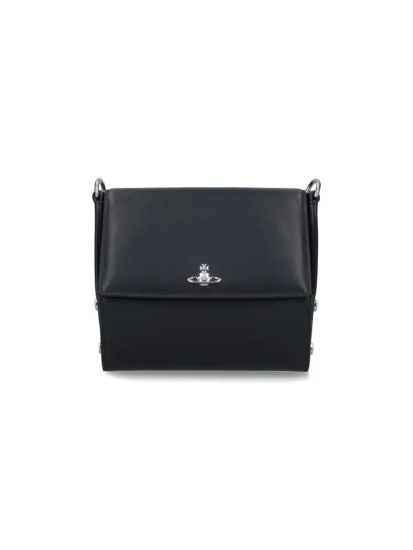 VIVIENNE WESTWOOD Small Flap Crossbody Bag - Black