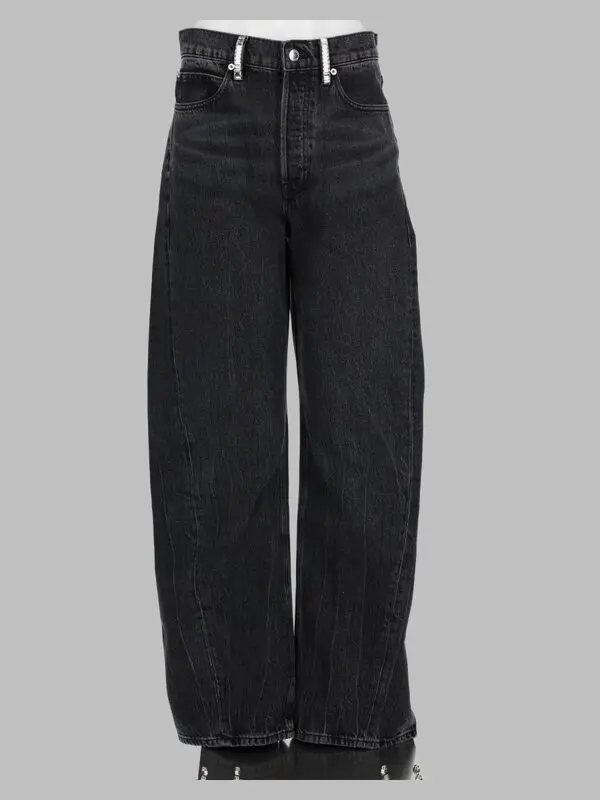 Alexander Wang Logo Print" Denim Shorts - Grey