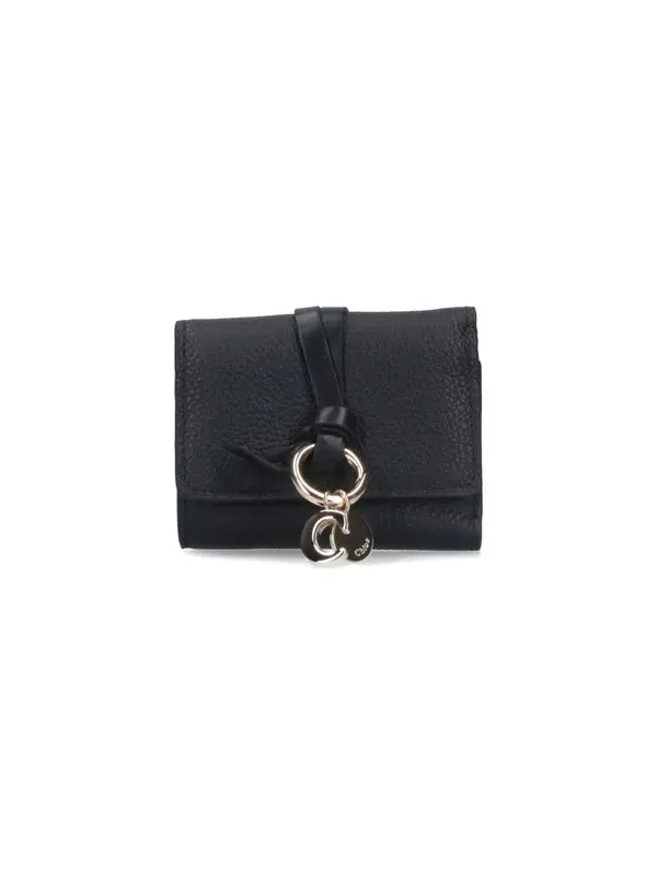 Chloé Style Mini Calf Leather Flap Wallet For - Black