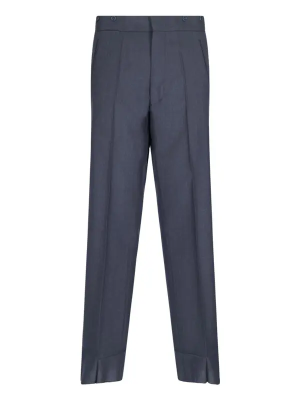 Prada Tailored Mohair-silk Blend Trousers With Polyurethane Finish - Blue