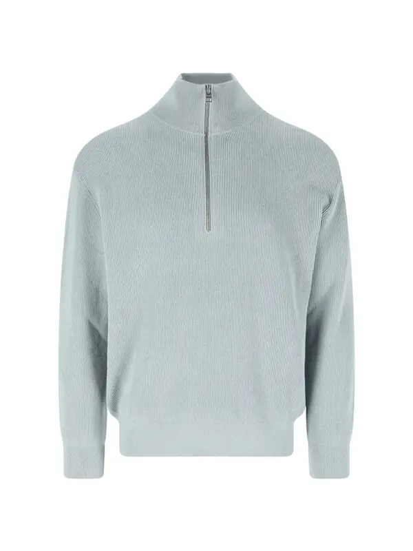 Closed Cotton-cashmere Wool Zip-up Sweater - Light Blue