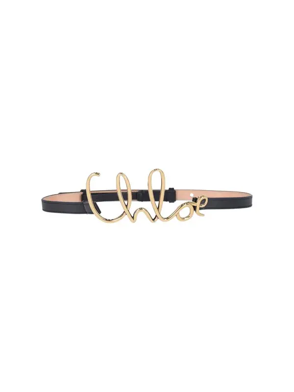 Chloé Brass Buckle Calf Leather Belt