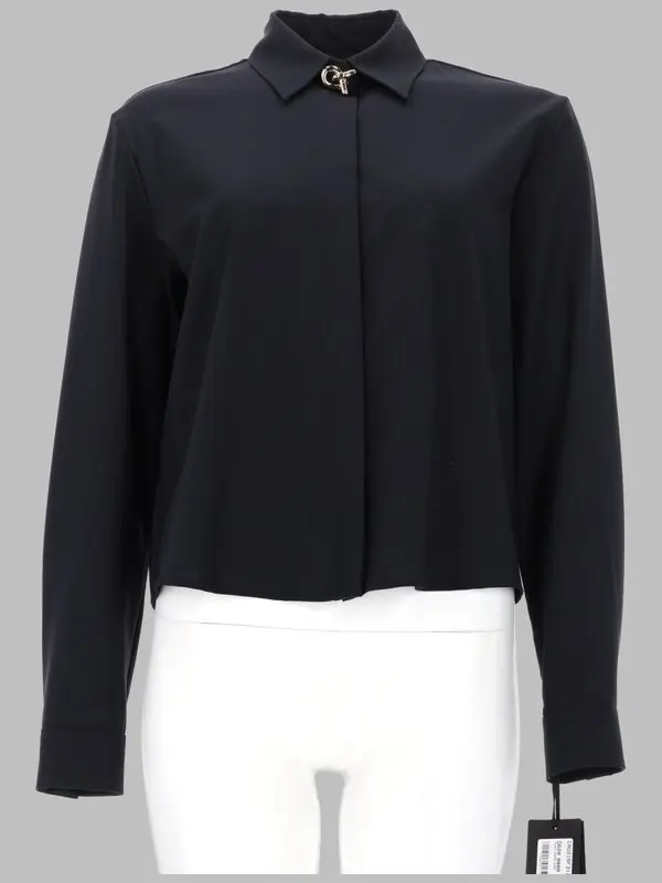 Fabiana Filippi Long Sleeve Collared Shirt With Decorative Hardware - Blue
