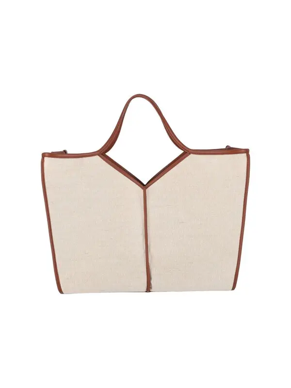 Hereu Natural Jute And Calf Leather Shoulder Bag - White