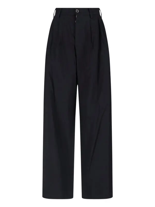 UMA WANG Tailored Linen-blend Trousers - Black