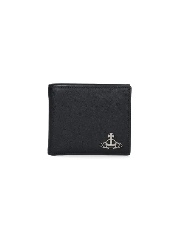 VIVIENNE WESTWOOD Bifold Wallet With Orb Logo - Black