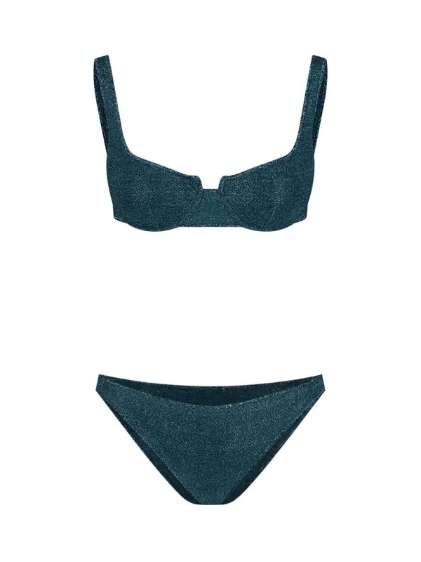 Oseree Lurex Fabric Bikini - Blue