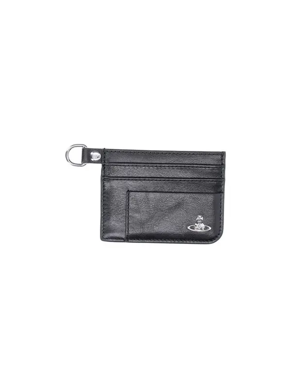 VIVIENNE WESTWOOD Italian Cow Leather Wallet For - Black