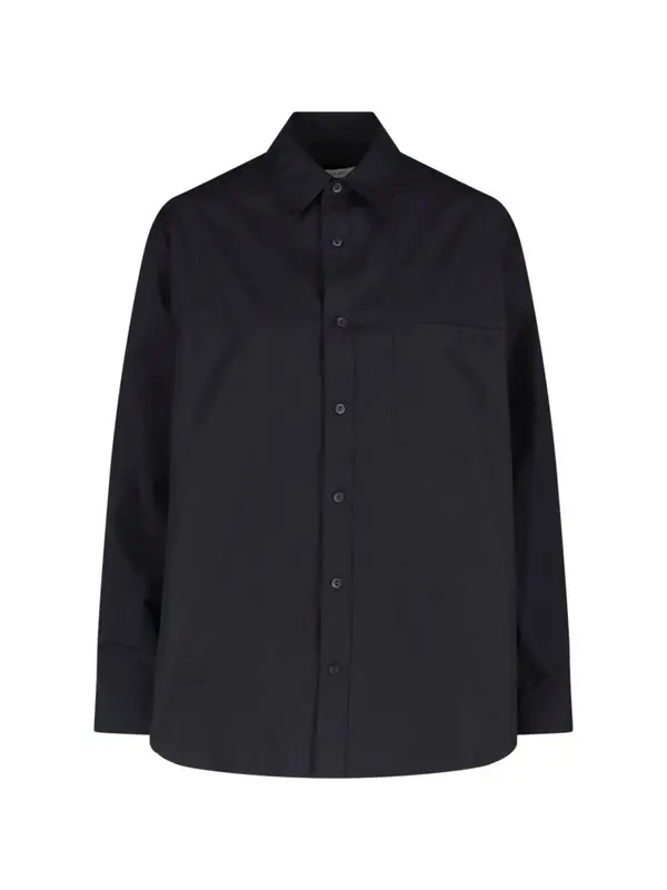 Matteau Matte Silk Button-front Shirt - Black