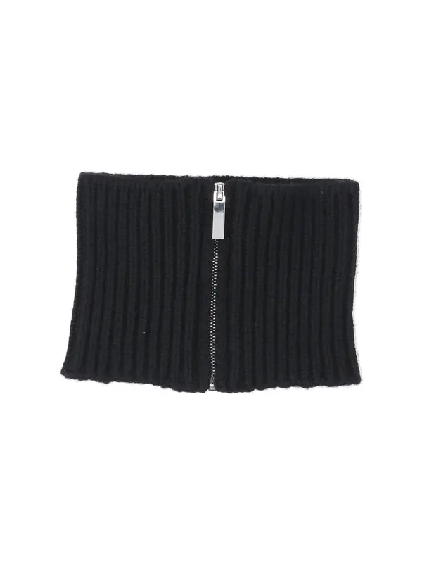 SA SU PHI Ribbed Knit Zip-front Tube Top - Black