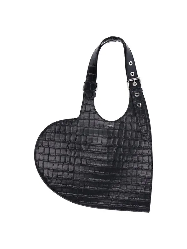 Coperni Heart-shaped Embossed Leather Shoulder Bag