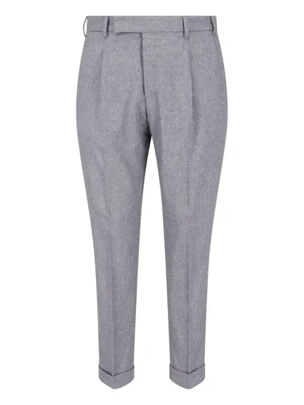 PT TORINO Tailored Pleated Trousers - Grey