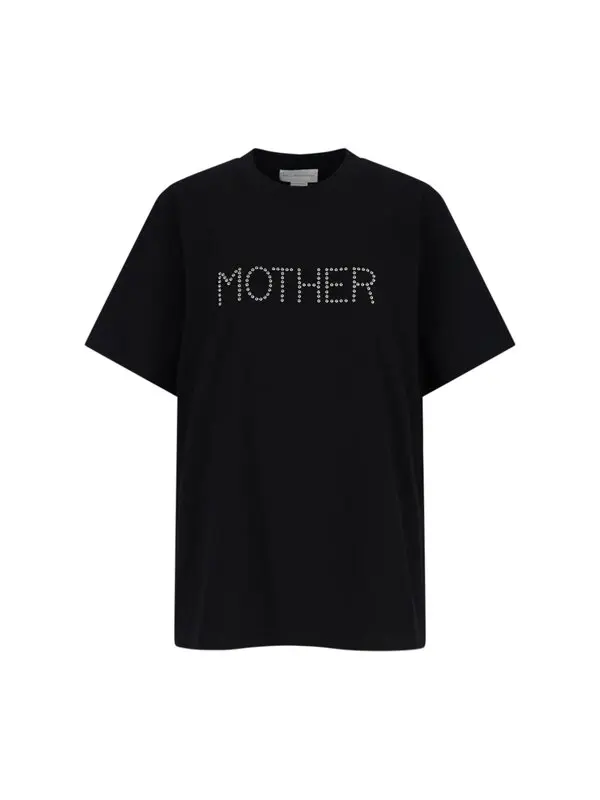 Stella McCartney Rhinestone Logo Oversized T-shirt