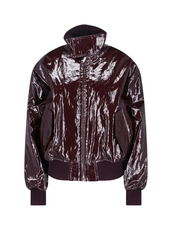 Phoebe Philo Patent Zip-up Bomber Jacket