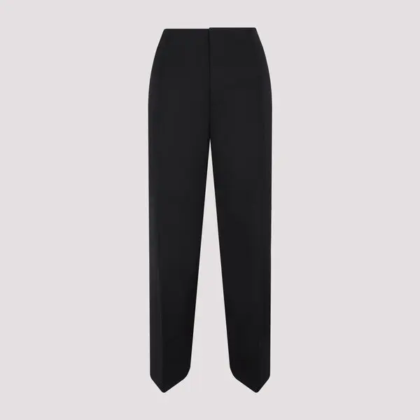 Bottega Veneta Curved Flared Wool Pants - Black