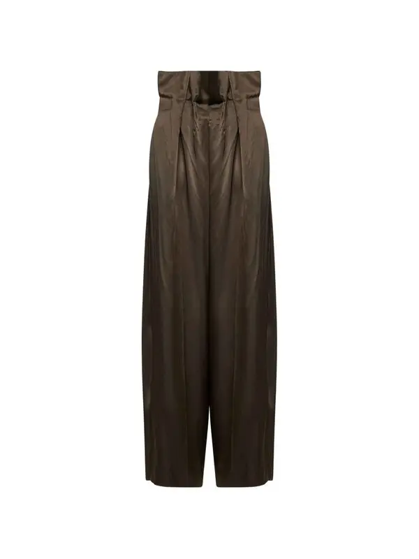 Khaite Kira Silk Trousers - Green