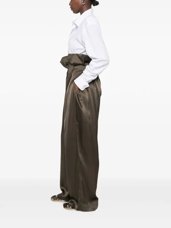 Khaite Kira Silk Trousers - Green