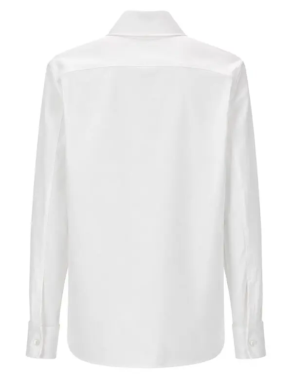 Saint Laurent Lavallière Collar Poplin Shirt - White