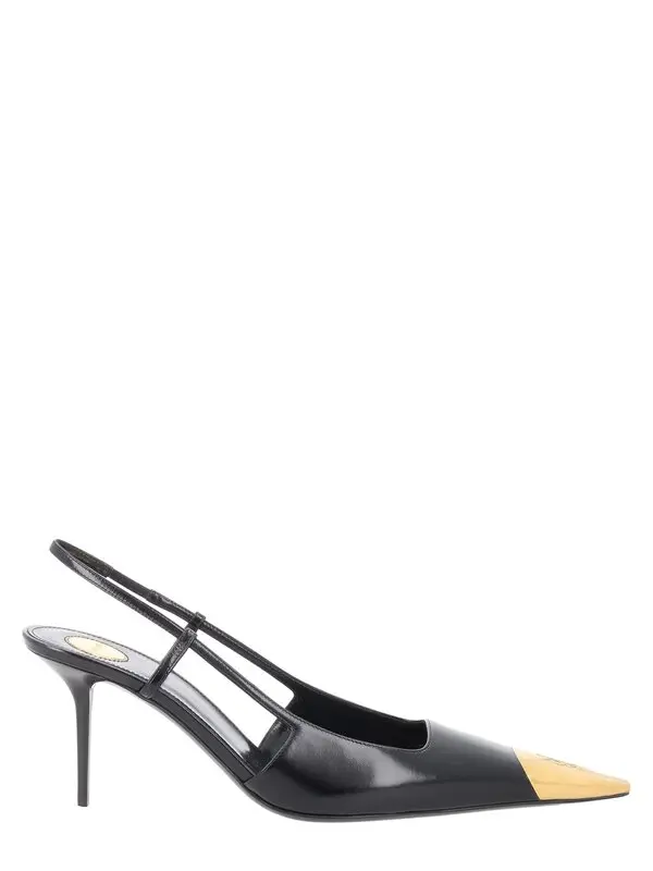 Saint Laurent Décolleté "jeanne" Con Punta In Metallo
