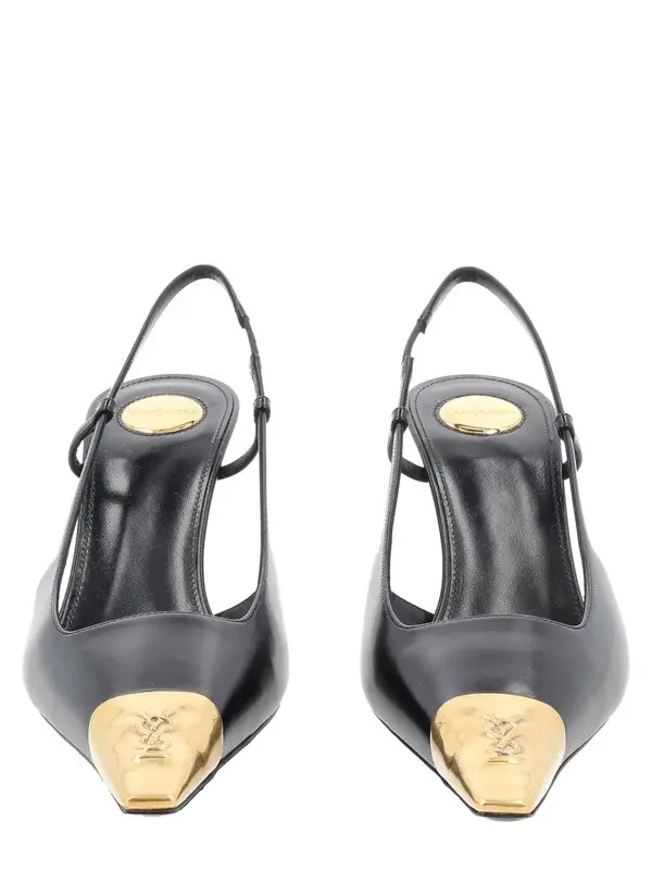 Saint Laurent Décolleté "jeanne" Con Punta In Metallo