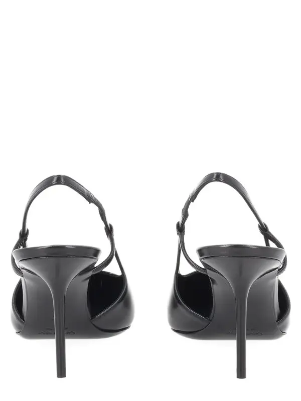 Saint Laurent Décolleté "jeanne" Con Punta In Metallo